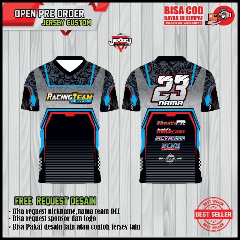 Jual Kaos Jersey Racing Custom Desain Free Request nama nomor dan ...