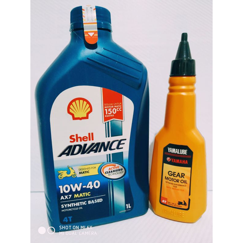Jual PAKET HEMAT OLI SHELL ADVANCE AX7 MATIC 1 L + YAMALUBE GEAR 140ML ...