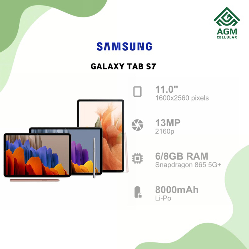 Jual SAMSUNG GALAXY TAB S7 11” T875 RAM 6GB/128GB (Mystic Black, Mystic Silver, Mystic Bronze ...
