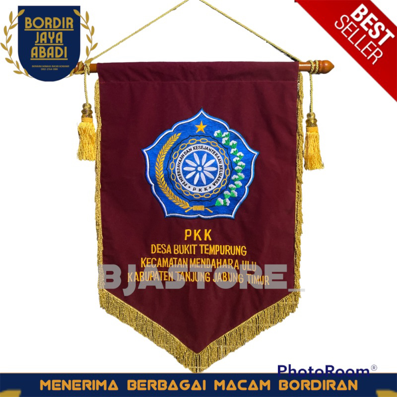Jual Bendera Vandel PKK Custom Tulisan 60x90 Satu Set Palang Kayu ...