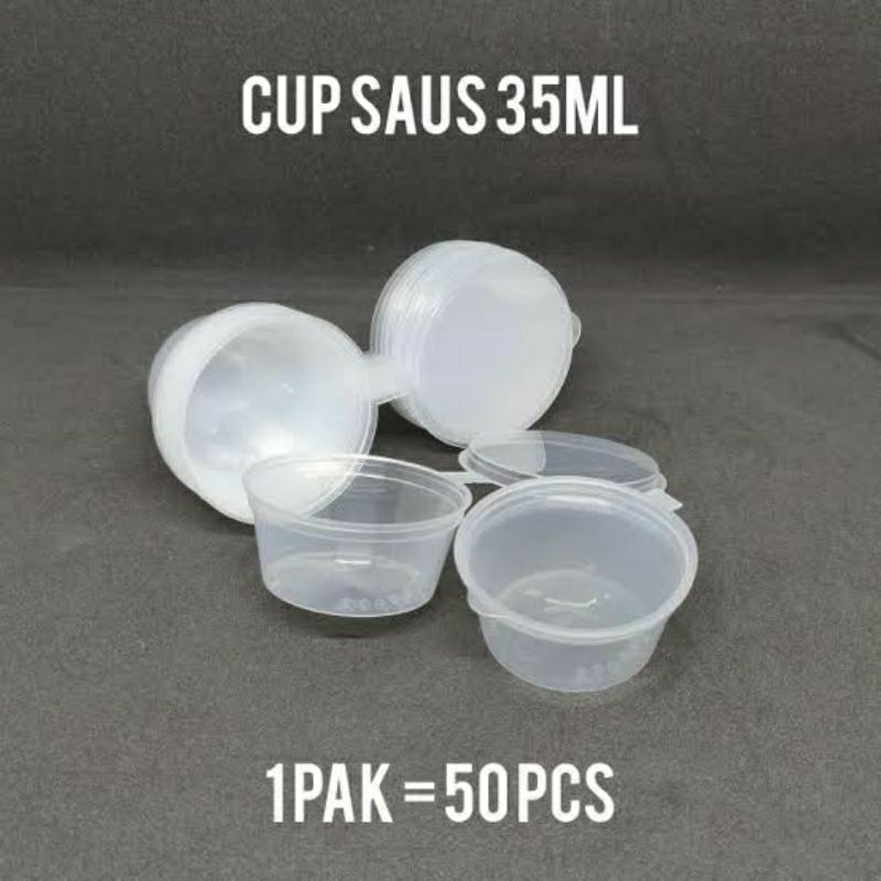 Jual THINWALL SAUCE CUP 35ml. Thinwall Cup 1 pack 50 pcs . Saos Cup ...