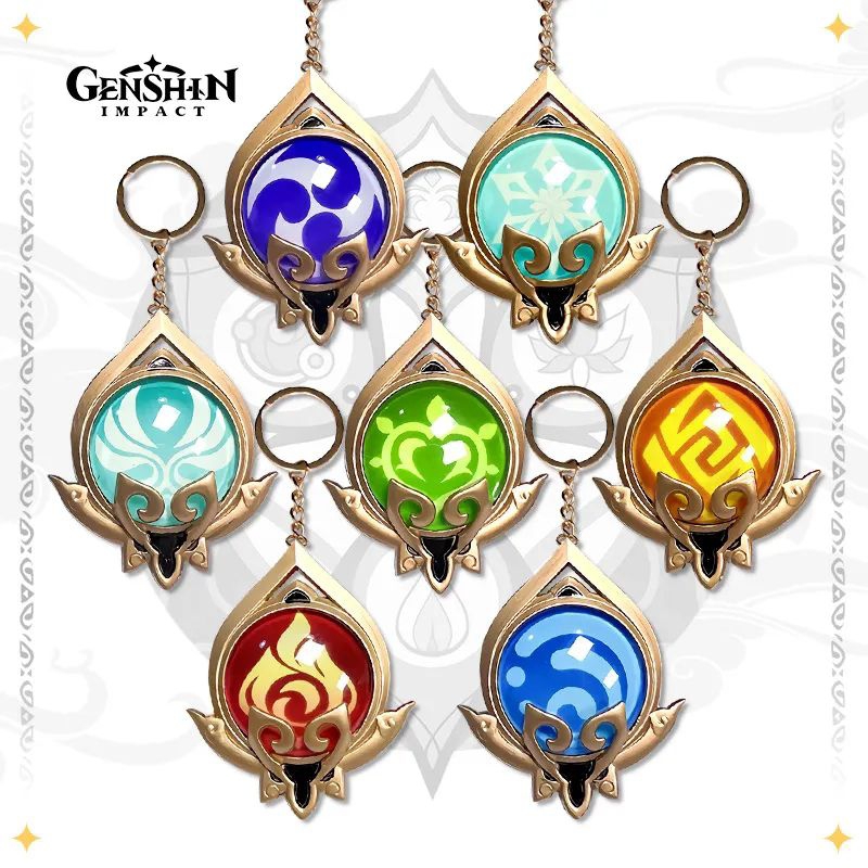 Jual Vision Genshin Impact Keychain Gantungan Kunci Electro Cryo Geo ...