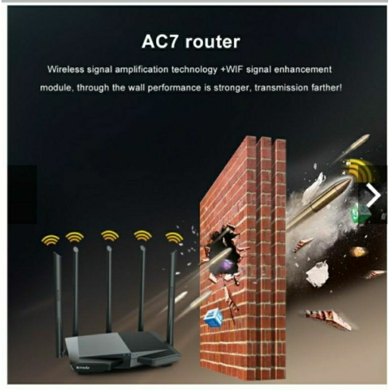 Jual Tenda AC7 Router wifi Wireless Wifi 1200mbps 2.4 5 0Hz 5 Antene ...