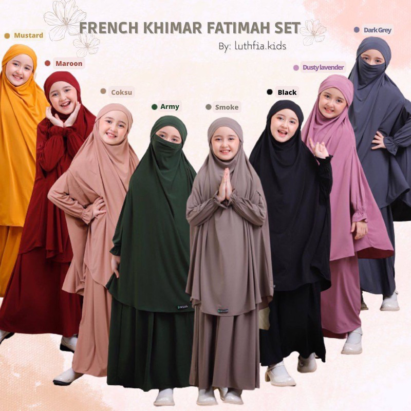 Jual FATIMAH SET FRENCH KHIMAR KIDS GAMIS SYARI ANAK 1-6TAHUN BY ...