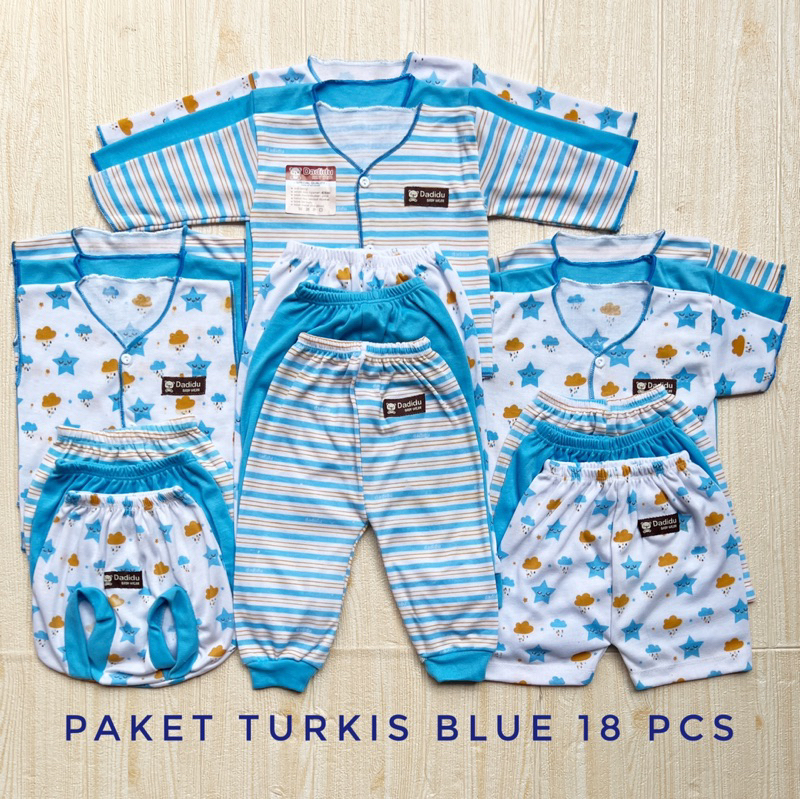 Jual DADIDU BIRU TURKIS BLUE SERIES - 18 PCS Paket Baju Bayi Kekinian ...