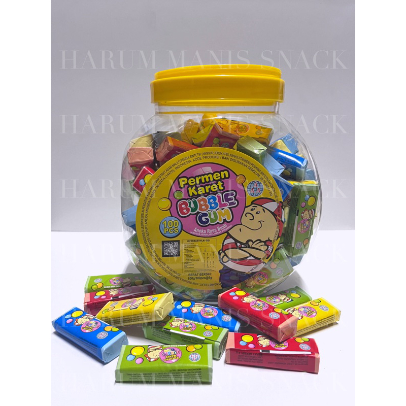 Jual Permen Karet AAA Toffee Bubble Gum isi 100pcs atau Three Bubble ...