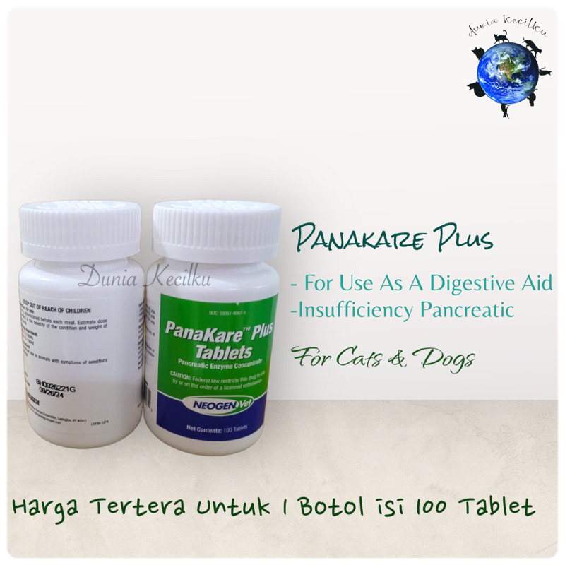 Jual Panakare Plus Tablet Pancreatic Enzyme Concentrate (1 BOTOL ISI ...