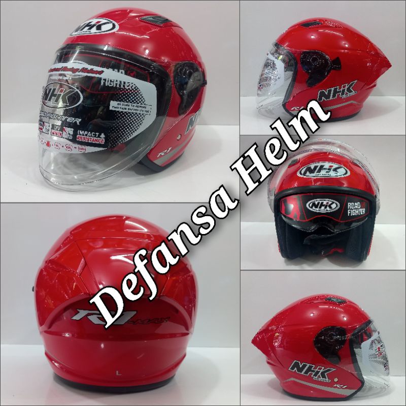 Jual HELM HALF FACE NHK R1 MAX SOLID DOUBLE VISOR & NHK R1 ELITE SINGLE ...
