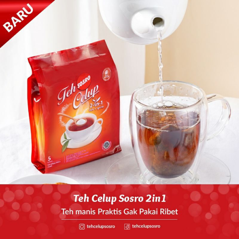 Jual TEH CELUP SOSRO 2 IN 1 ISI 5 SACHET | Shopee Indonesia