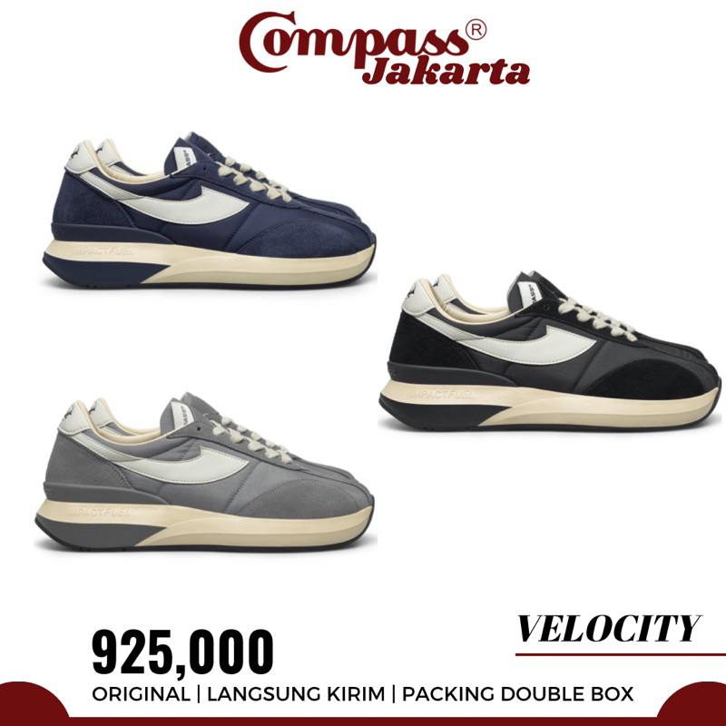Jual [ ORIGINAL ] COMPASS VELOCITY BLACK / NAVY / GREY V2 | Shopee ...