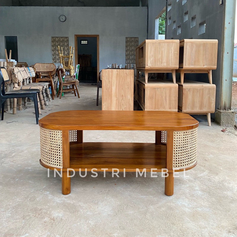 Jual Meja Ruang Tamu Rotan Jati Minimalis - Meja Tamu Cafe Scandinavian ...