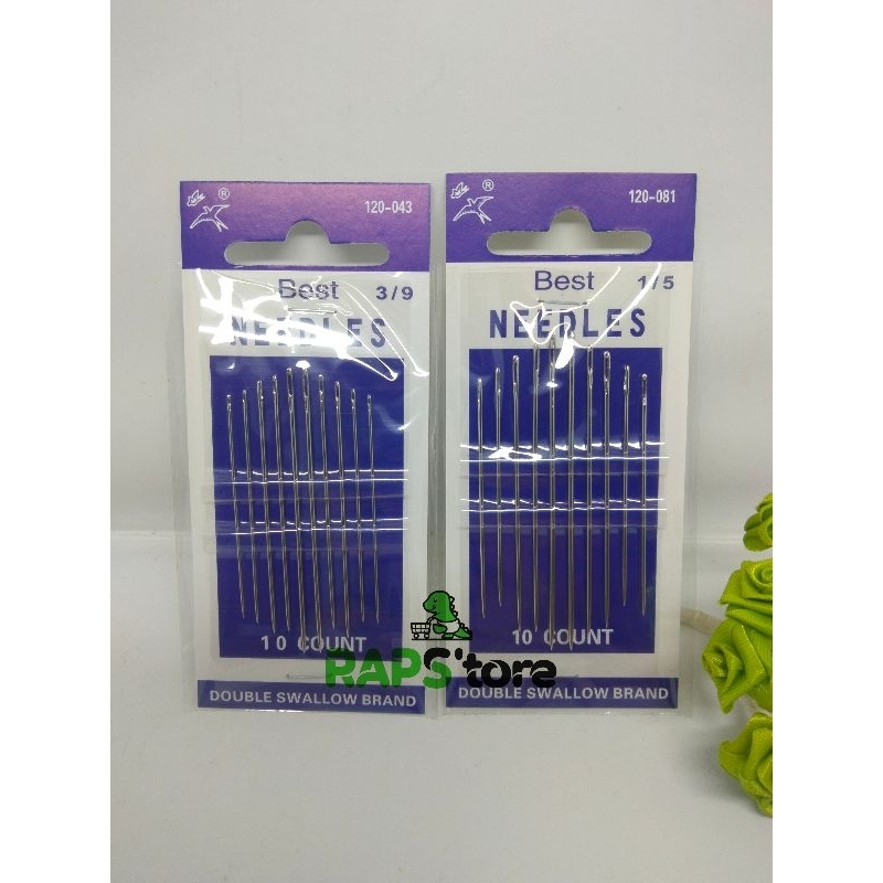 Jual Jarum Jahit Tangan Set Jarum Jahit Lubang Samping isi 10 Jarum ...