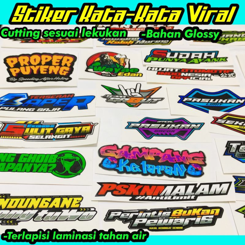 Jual Stiker kata kata / stiker racing / stiker viral / stiker motor ...