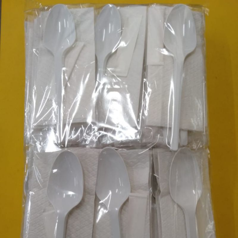 Jual Sendok Steril + Tisu + Tusuk Gigi (50 set) | Shopee Indonesia
