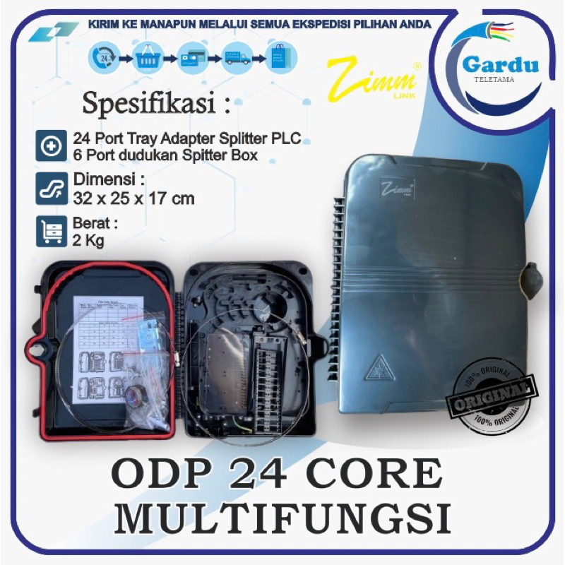 Jual ODP 24 Core Multifungsi 24 Port Tray Adapter Splitter PLC & 6 Port Splitter Box Merk ...