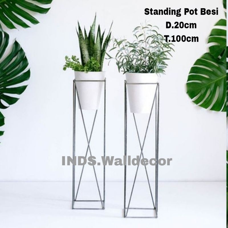Jual Rak Standing Pot Bunga Besi Minimalis / Standing Bunga Besi ...