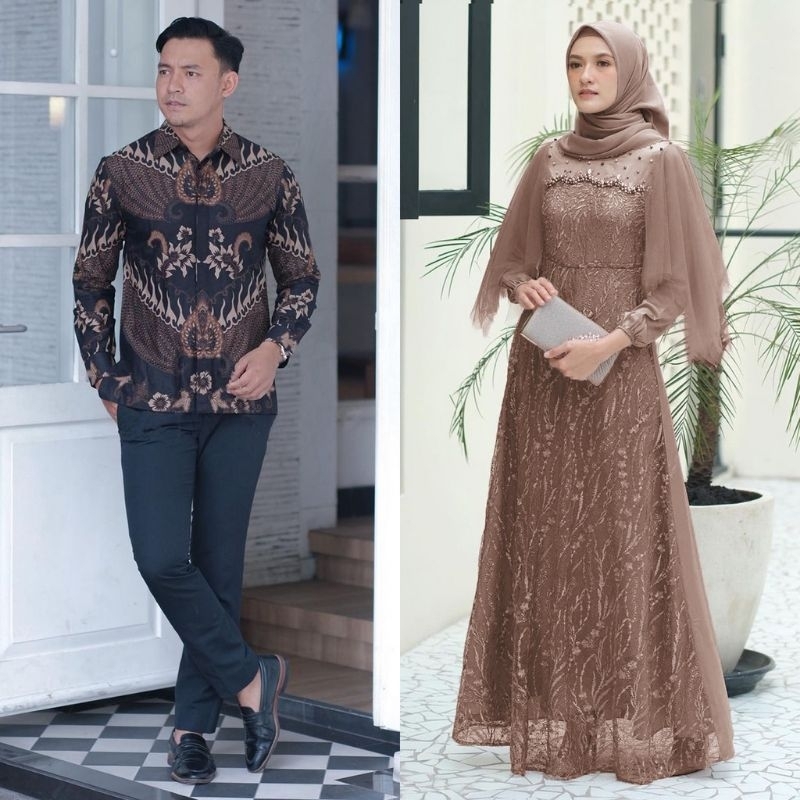 Jual PRODUK TERBARU - BISA COD COUPLE GAMIS MAXI DRESS BRUKAT LUNA ...