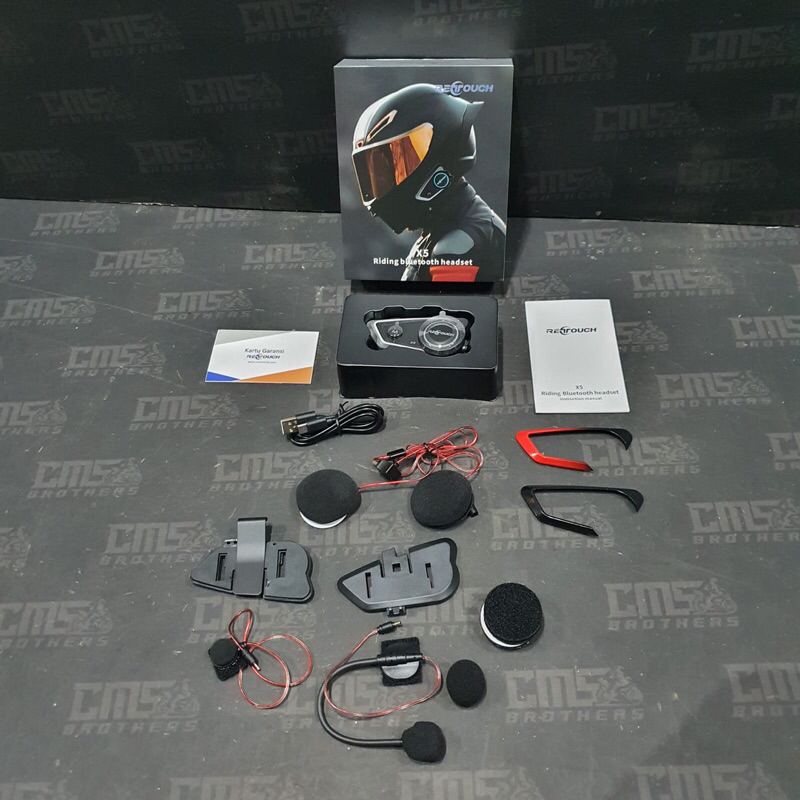 Jual Interphone Intercom Helmet Retouch X5 Riding Bluetooth Headset ...