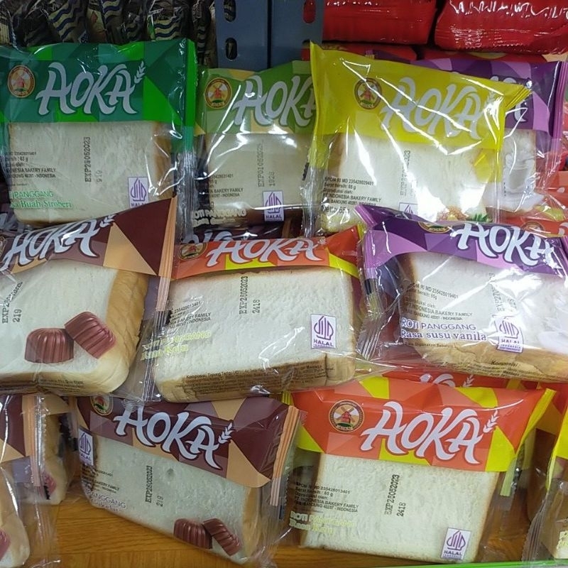 Jual AOKA ROTI PANGGANG ALL VARIANT RASA 65 GR | Shopee Indonesia
