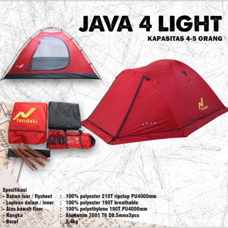 Jual TENDA CAMPING TENDAKI JAVA 4 LIGHT NSM BORNEO 4 DOME ULTRALIGHT OUTDOOR HIKING CAMPING ...