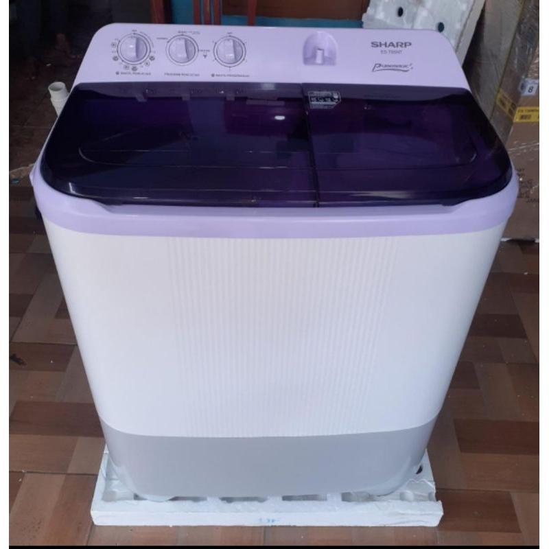 Jual mesin cuci 2 tabung sharp super aquamagic ES-T85NT | Shopee Indonesia