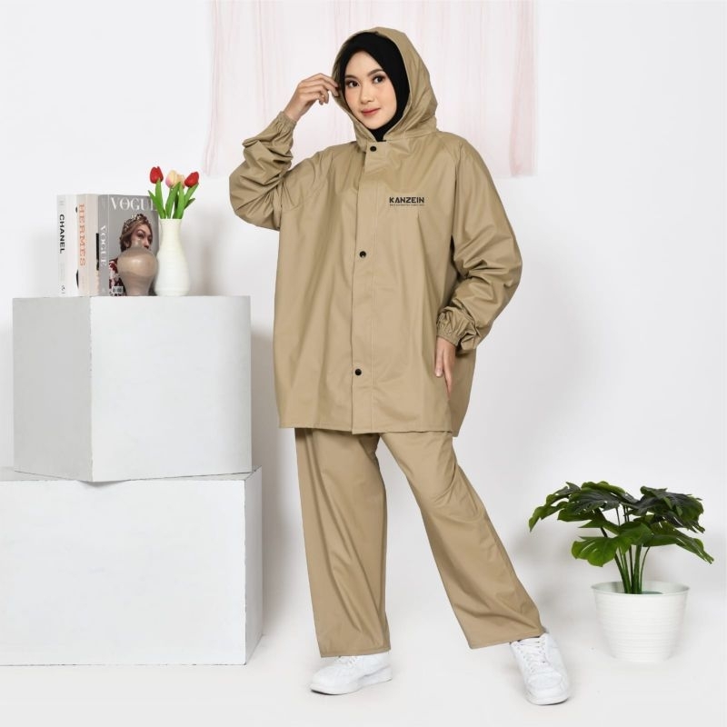 Jual Jas Hujan Raincoat Mantol mantel Jas ujan Pria Wanita Dewasa Bahan lentur tebal karet Anti ...