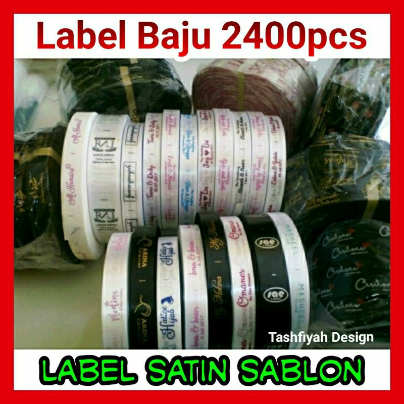 Jual Label merk baju hijab pakaian kain tas pita satin sablon custom ...