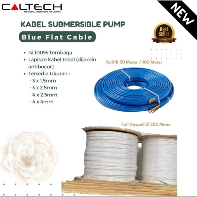 Jual kabel pompa air submersible 4 x 2.5 mm Per Meter Cable Biru Blue ...