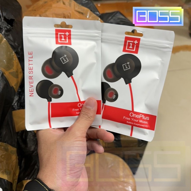 Jual Handsfree Headset One Plus V2 Extra Bass With Microphone | Shopee ...