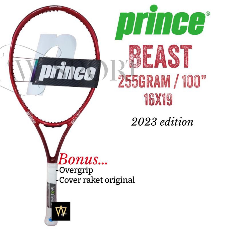 Jual Raket Tenis PRINCE BEAST LITE 255g 100" Original / Tennis Racket ...