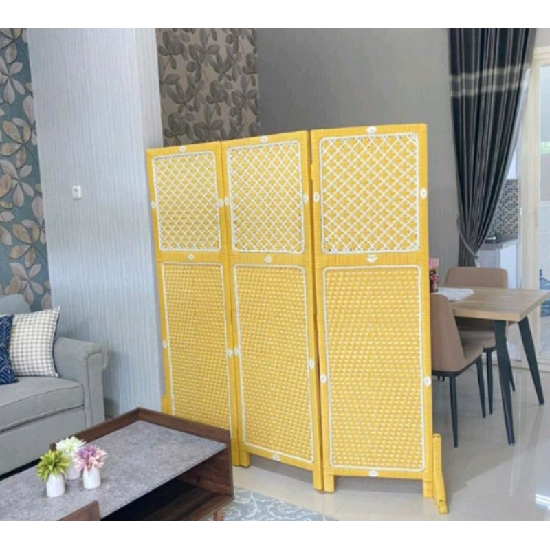 Jual Redy Stok Sketsel Rotan Sintetis Motif Partisih Pemisah Ruangan ...