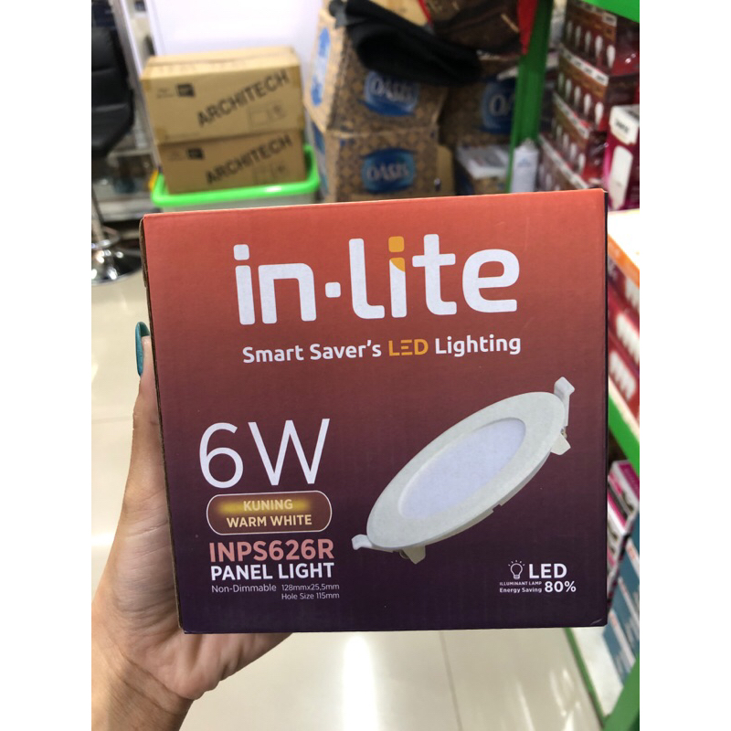 Jual Lampu Led panel Inbow bulat INPS628R tanam plafon 6w 6 w 6 watt ...