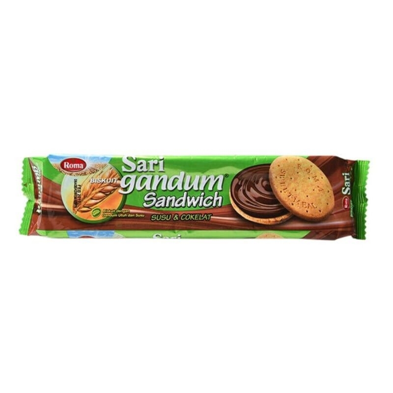 Jual ROMA SARI GANDUM SANDWICH 108 GRAM BISKUIT GANDUM BERSALUT COKELAT ...
