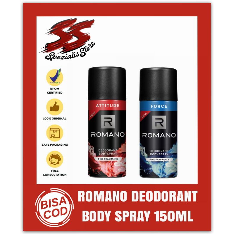 Jual Romano Deodorant Bodyspray 150ml | Romano deodorant spray/deodoran ...