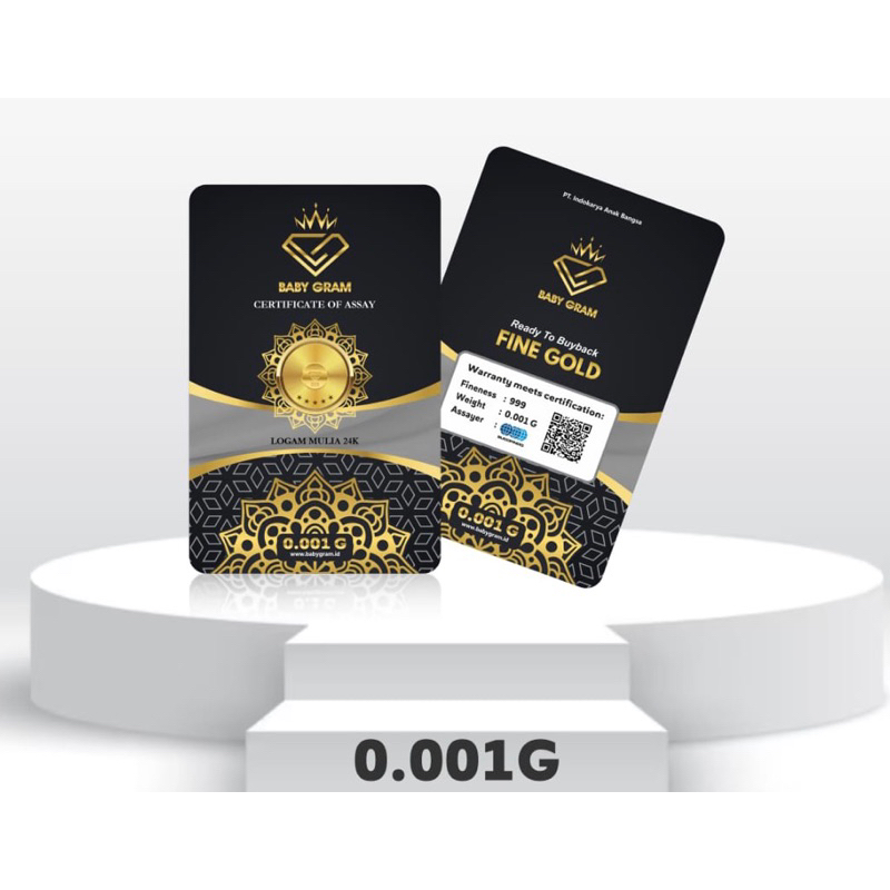 Jual baby gram emas mini gold minigram logam mulia asli 24k | Shopee ...