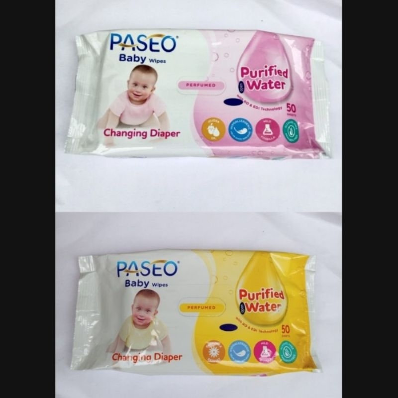 Jual Tisu basah Paseo baby wibes changing diaper puriferied Water 50 ...