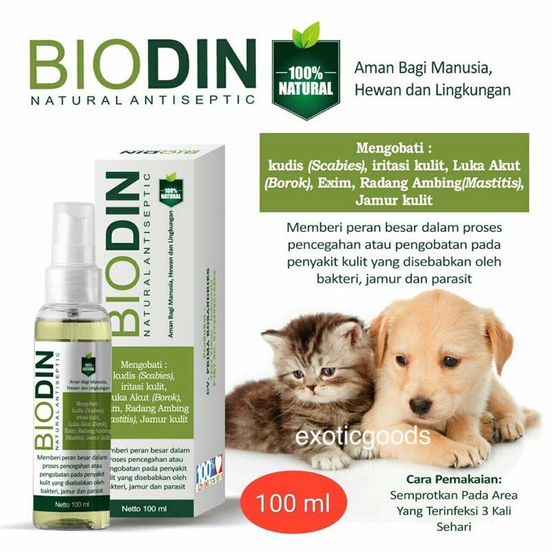 Jual BIODIN SPRAY 100ml OBAT SCABIES OBAT JAMUR KELINCI OBAT GATAL ...