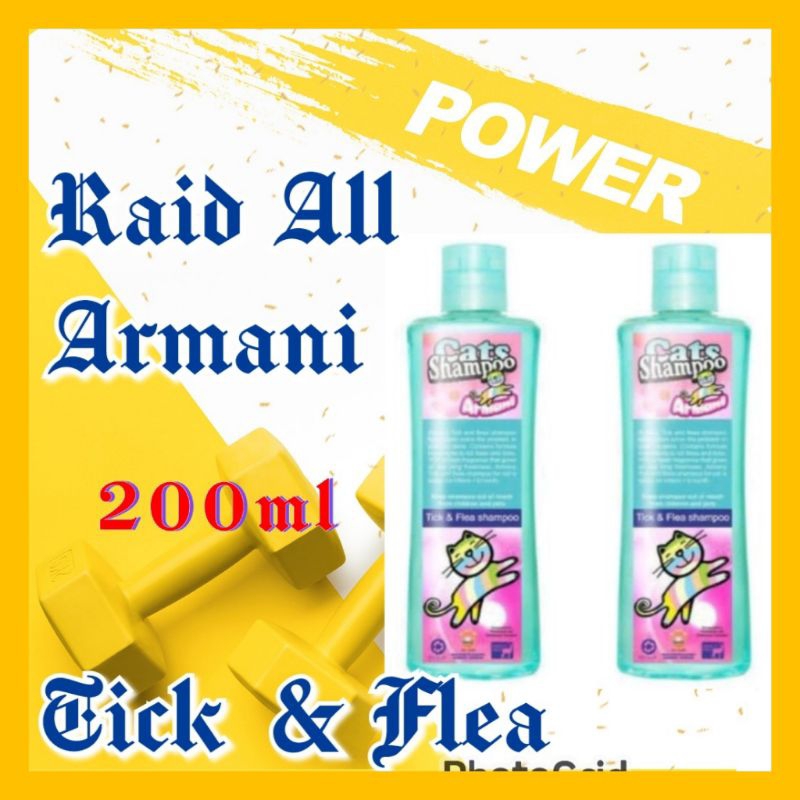 Jual RAID ALL ARMANI@ Shampoo kutu anjing Flea and Tick 200ml | Shopee ...