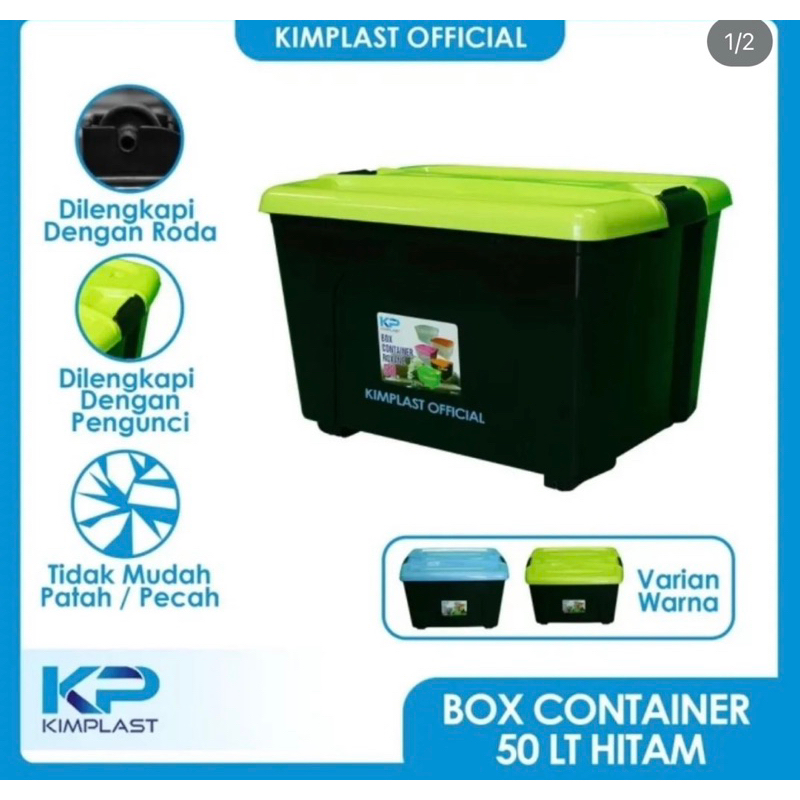 Jual BOX CONTAINER 50 LITER HITAM KHUSUS INSTANT KURIR | Shopee Indonesia