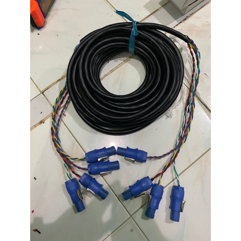 Jual kabel speaker isi 8 (4chanel) lengkap dengan speakon panjang 20m ...