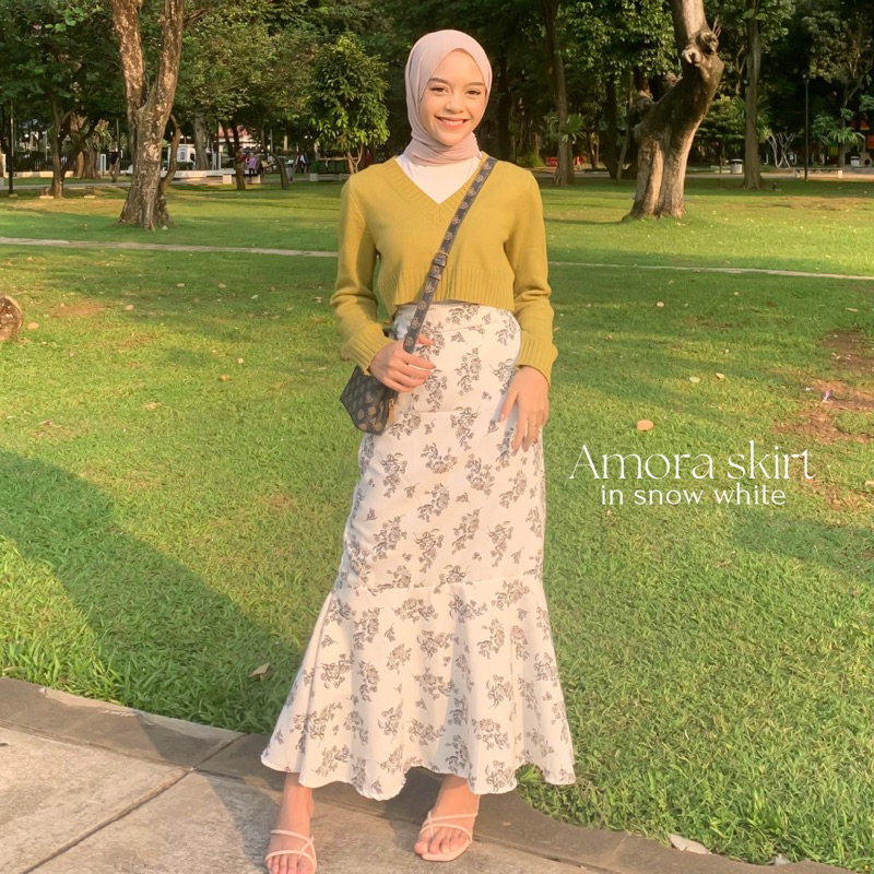 Jual Amora skirt | rok wanita korea | rok panjang | Shopee Indonesia