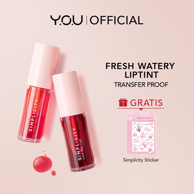 Jual Y.O.U Simplicity Love You Tint New Series | Liptint Lipstick ...
