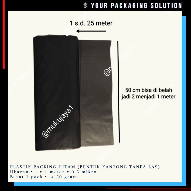 Jual 1 PACK PLASTIK PACKING PE HITAM • PANJANG 25 METER • ONLINE SHOP ...