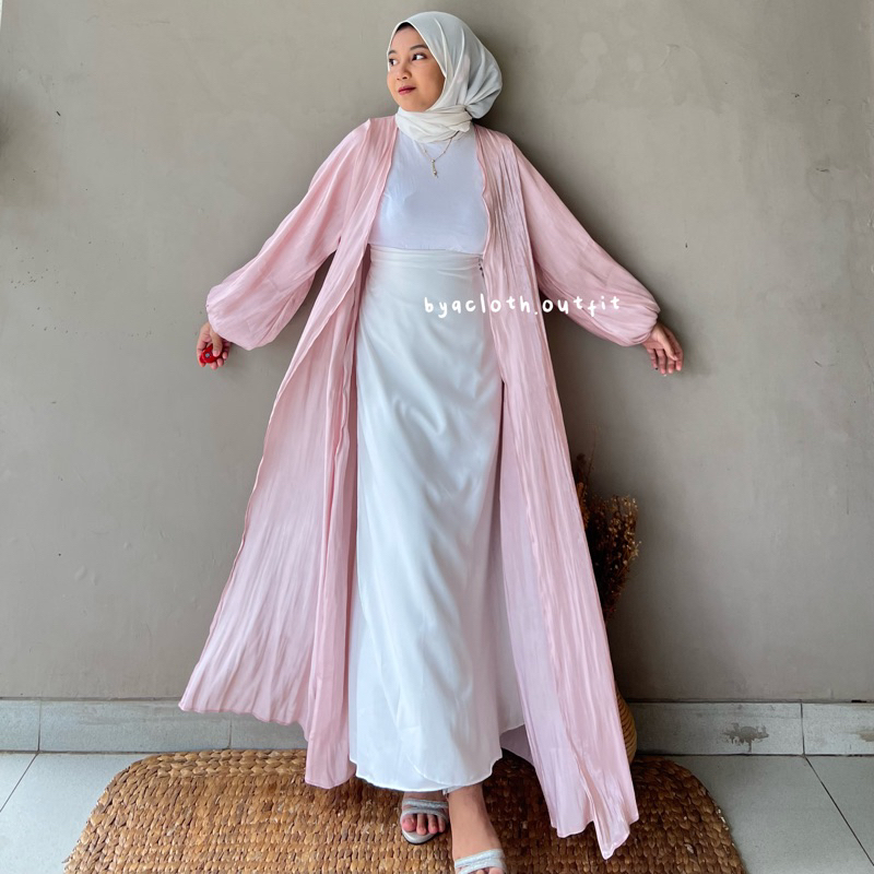 Jual FREE BELT Sashi Abaya Outer Shimmering - Turkey Outer - Baju ...