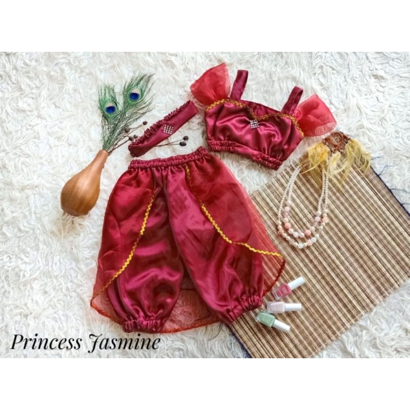 Jual kostum princess jasmine maroon/kostum proncess jasmine anak dan ...