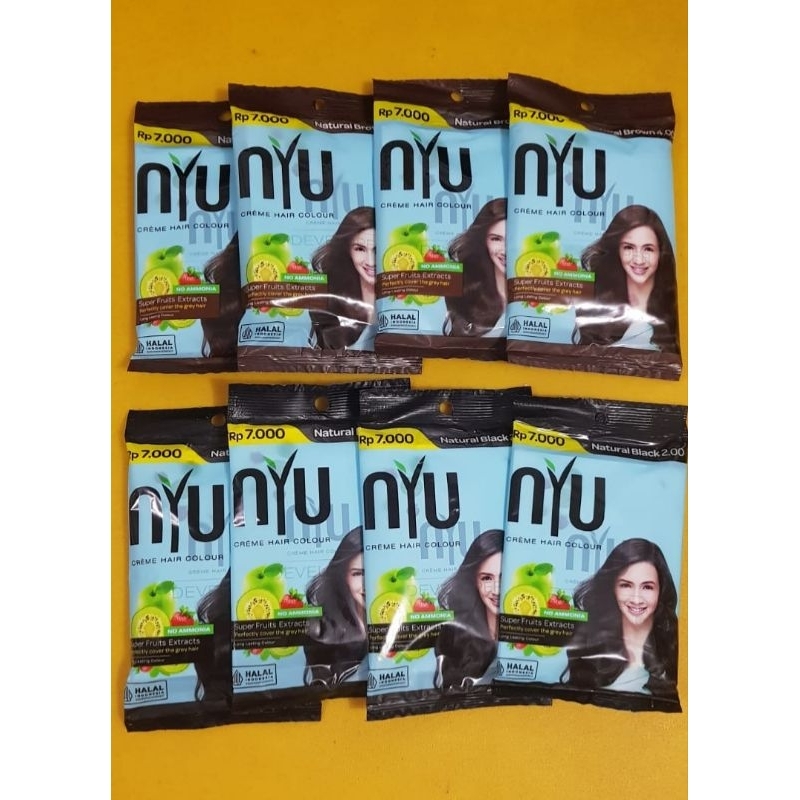 Jual NYU Creme Hair Colour Sachet 20 Gr / Pewarna Rambut Sachet Semir ...