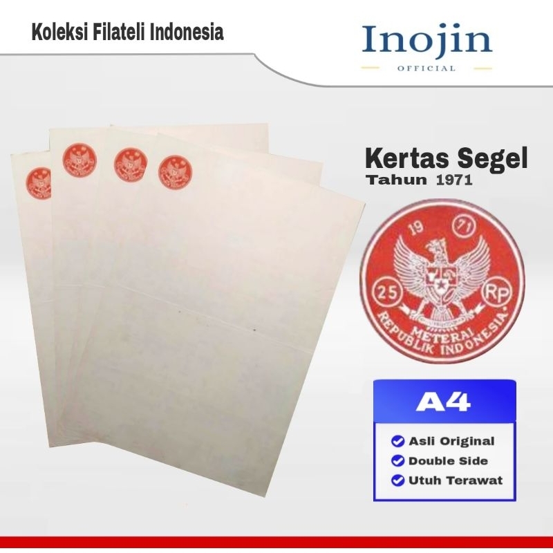 Jual Kertas Segel Tahun 1971 Double Side Asli Original | Shopee Indonesia