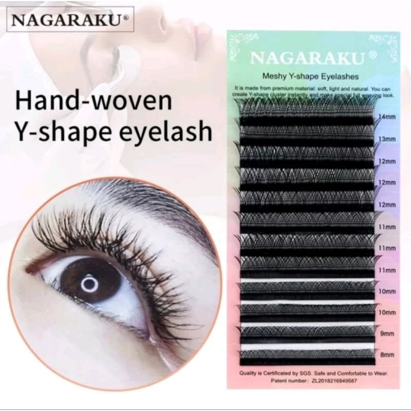 Jual Nagaraku Meshy Y-Shape Ellipse Super Soft Eyelash Extension / Bulumata cabang 2D Volume y ...
