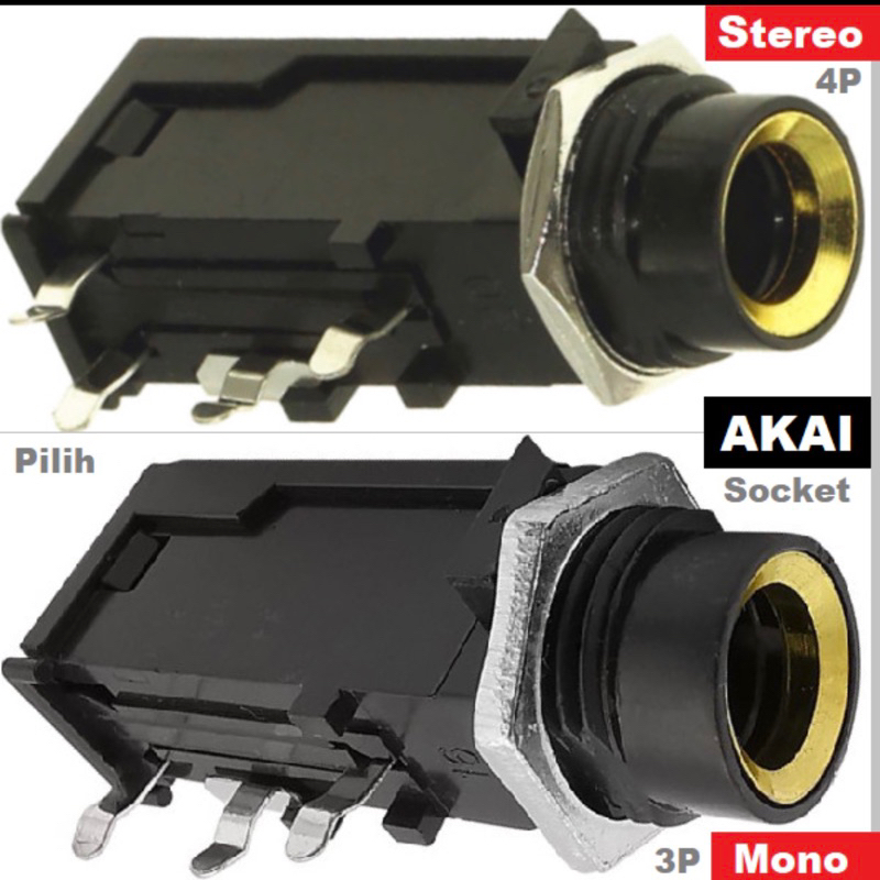 Jual Soket mic mono 3p/ headphone stereo 4p | Shopee Indonesia