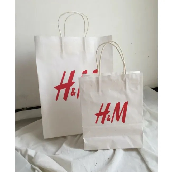 Jual (Paperbag HM) Paper Bag Custom Warna Putih Bisa Desain Sendiri ...